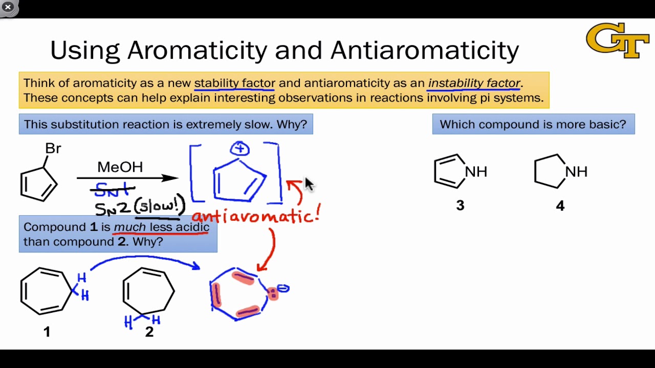 31.05 Using Aromaticity and Antiaromaticity - YouTube