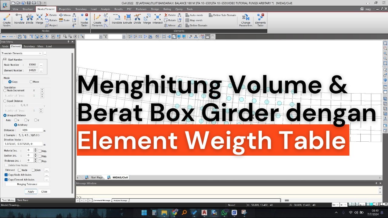 Menghitung Berat & Volume Beton Box Girder dengan Element Weight Table - Query Element - YouTube