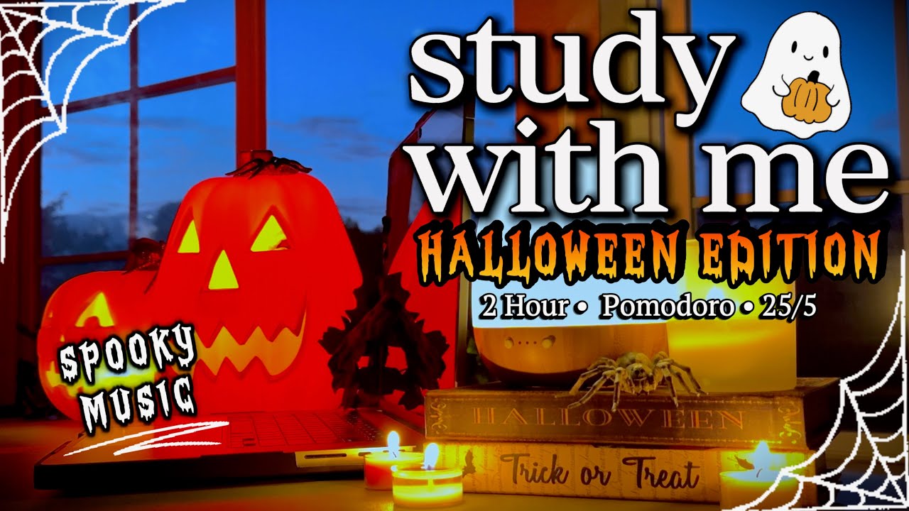 2 HOUR STUDY WITH ME 🎃 Halloween Edition | 🎵 Spooky Halloween Music | 🦇 ...