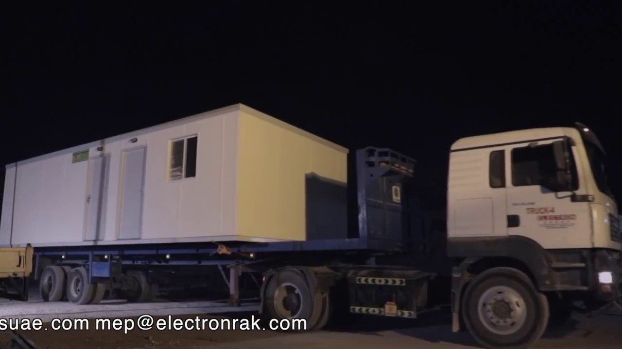 Emirates Portacabin - Loading portacabin in Our Yard - YouTube