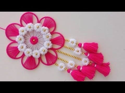 Silk Thread Craft Ideas ll Easy Wall Hanging With Thread - YouTube