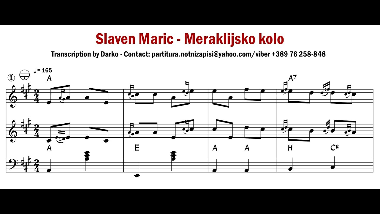 [Notni zapis za harmoniku] Slaven Maric - Meraklijsko kolo Acordes ...