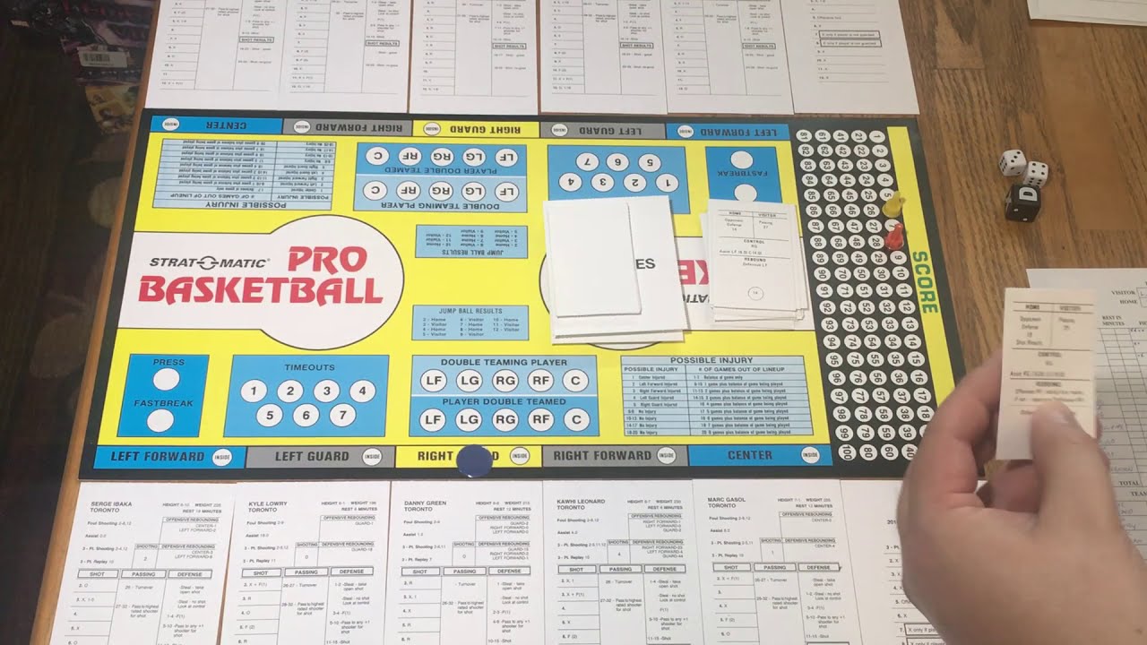 Raptors Lakers Basic Strat-O-Matic Basketball Game - YouTube