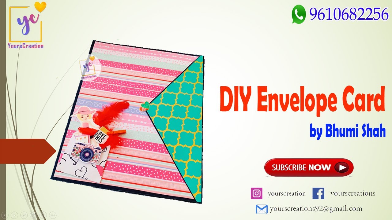 DIY Envelope Card | Envelope Card Making | Craft Ideas | by Bhumi Shah ...