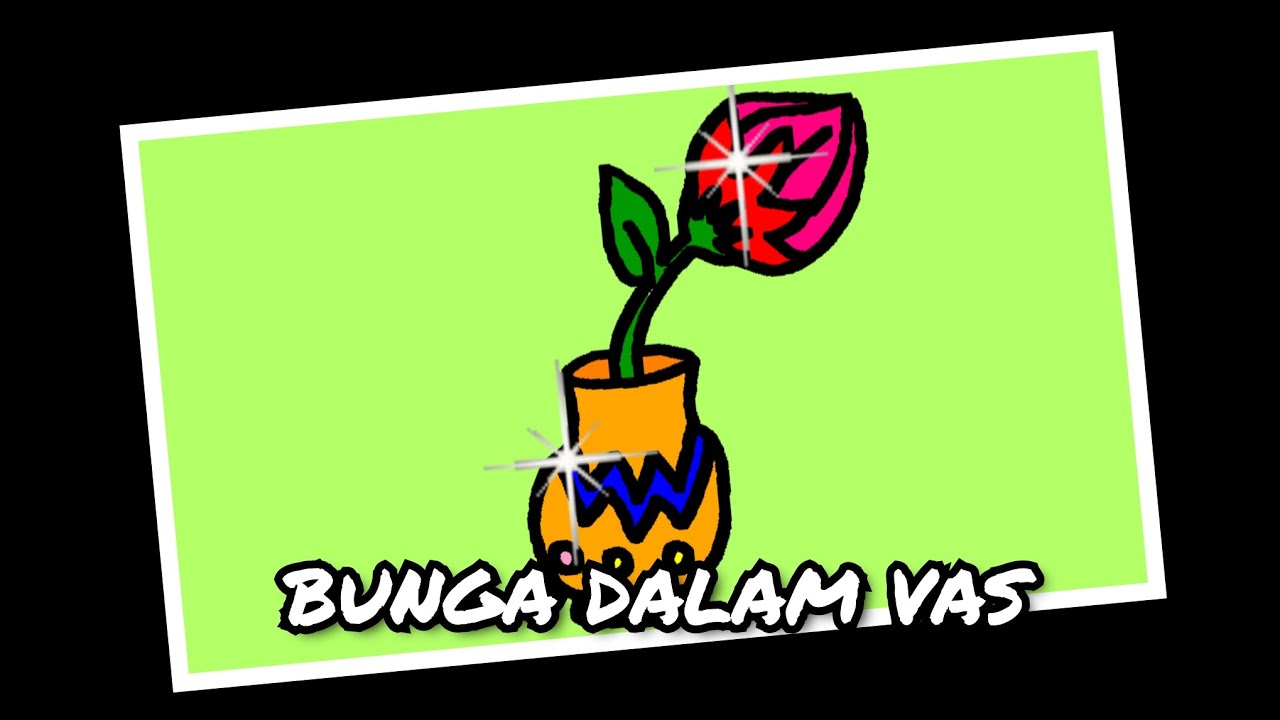 Cara menggambar bunga dalam vas | How to draw flowers in a vase ...