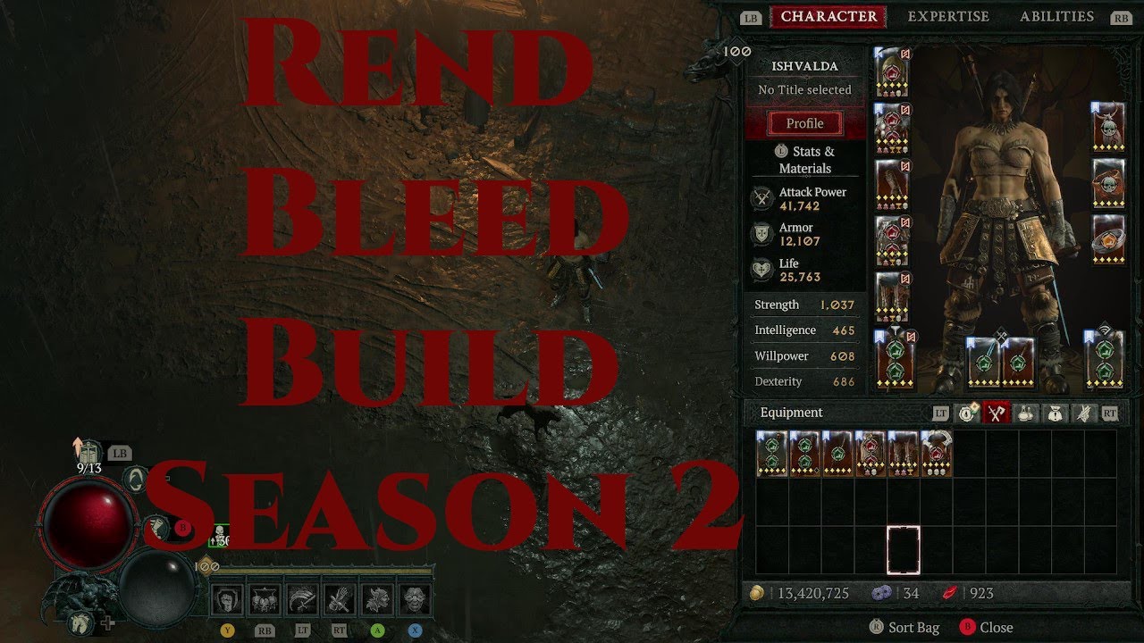 diablo 4 barbarian rend bleed build (Season 2) - YouTube