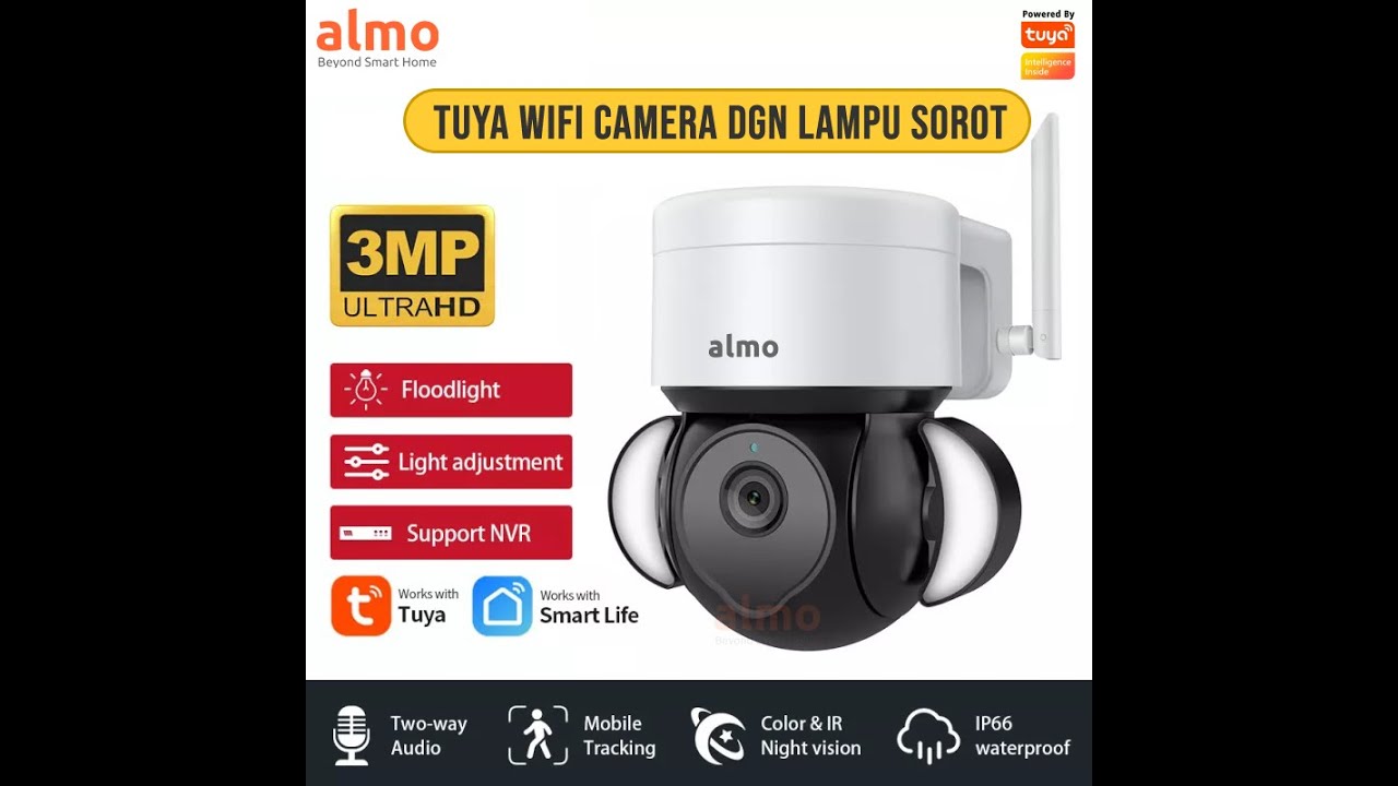 Almo Camera 3MP UltraHD WiFi Tuya Motion Detection Auto Tracking ...