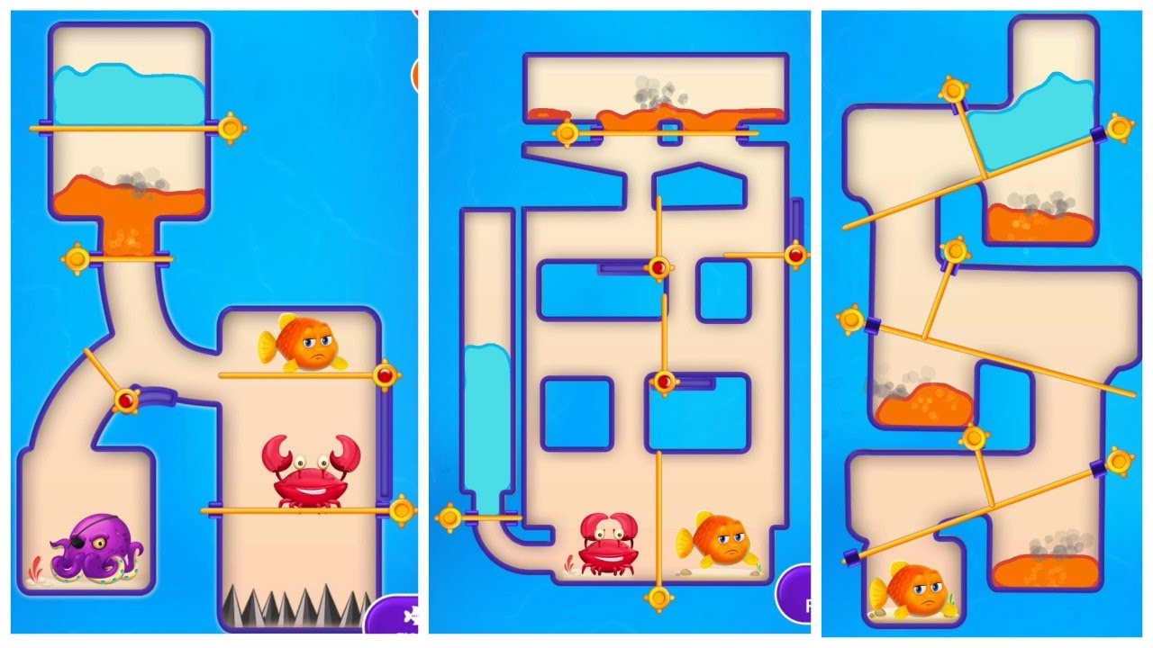 Fishdom | Save the fish | Pull the pins 🐬🐬💥 #fishdom #fishdomgame - YouTube