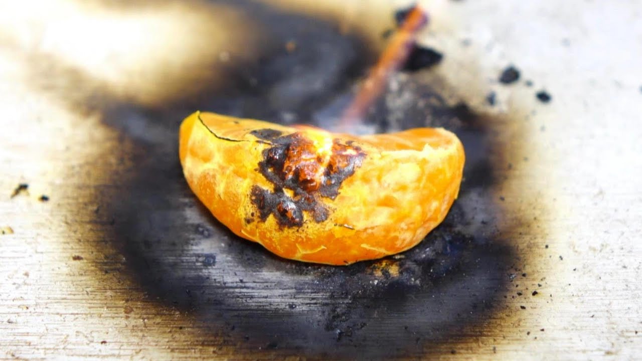 Burning Fresh and Freeze Dried Fruit - YouTube