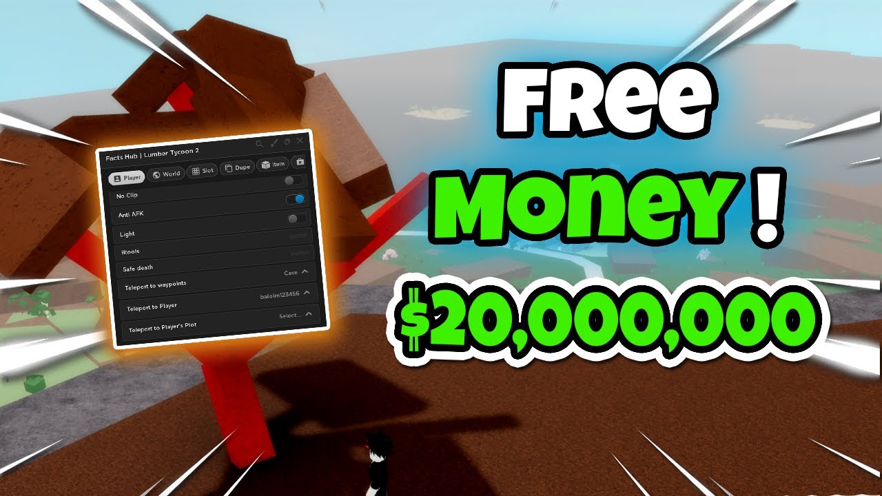 🔥 How to Spawn Money? [ Free ] 🌳 Lumber Unsecure Scripts 🌳 | ROBLOX ...