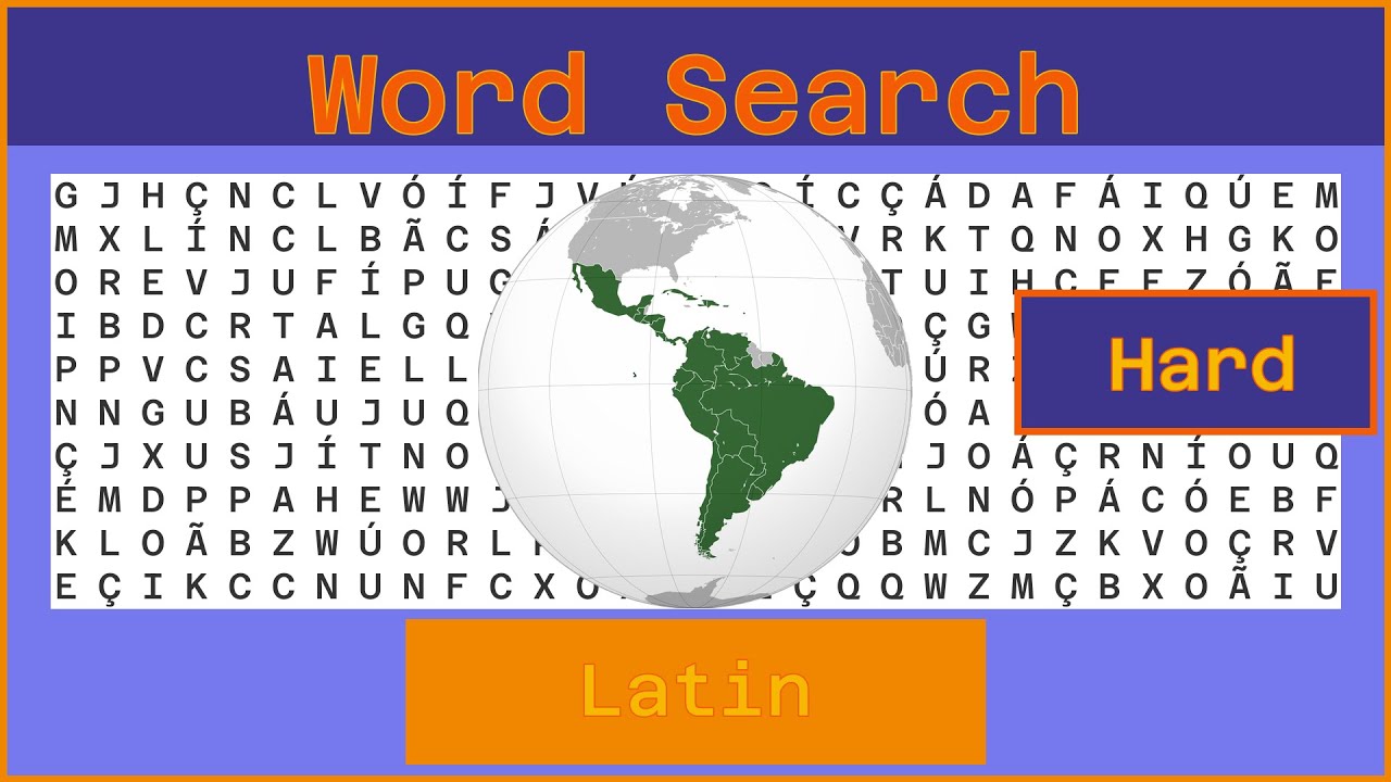 Word Search - Challenge 09/05/2022 - Hard - Latin - YouTube