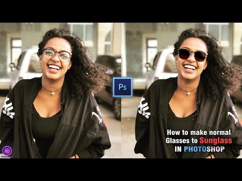 How to make normal glasses to sunglasses in photoshop - YouTube