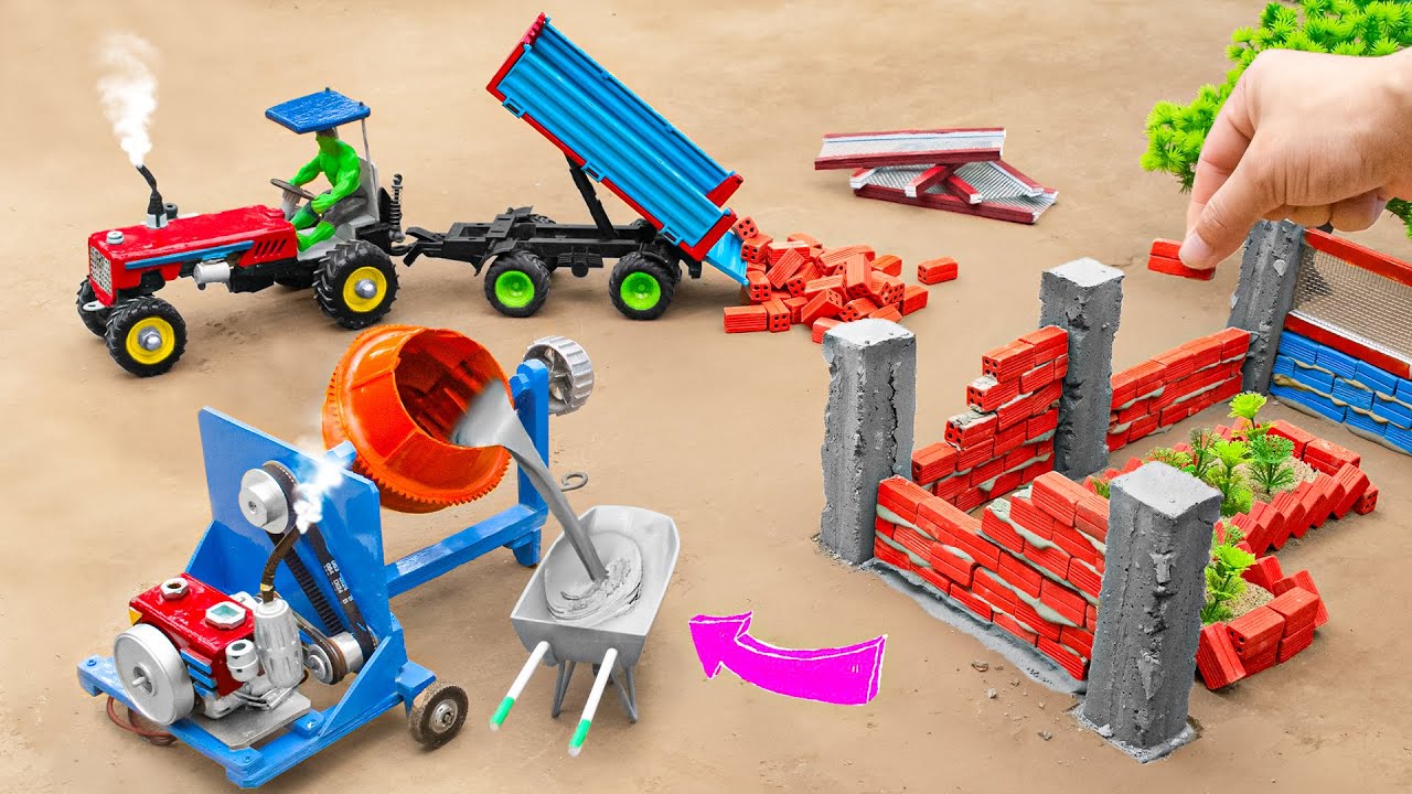 diy tractor mini bricks 🧱 house construction science project ...