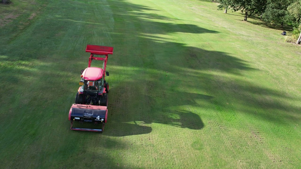 Longcliffe Golf Club Verti-Draining - YouTube