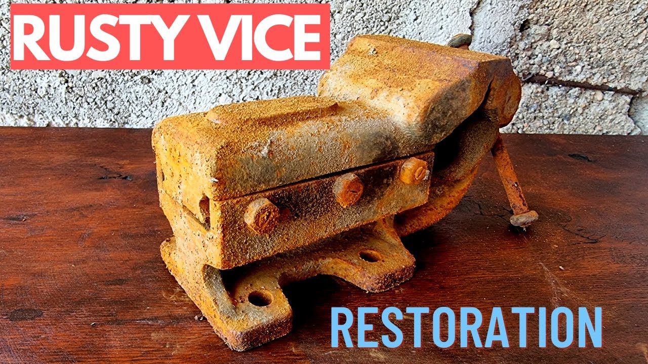 Antique abandoned rusty vice restoration - YouTube