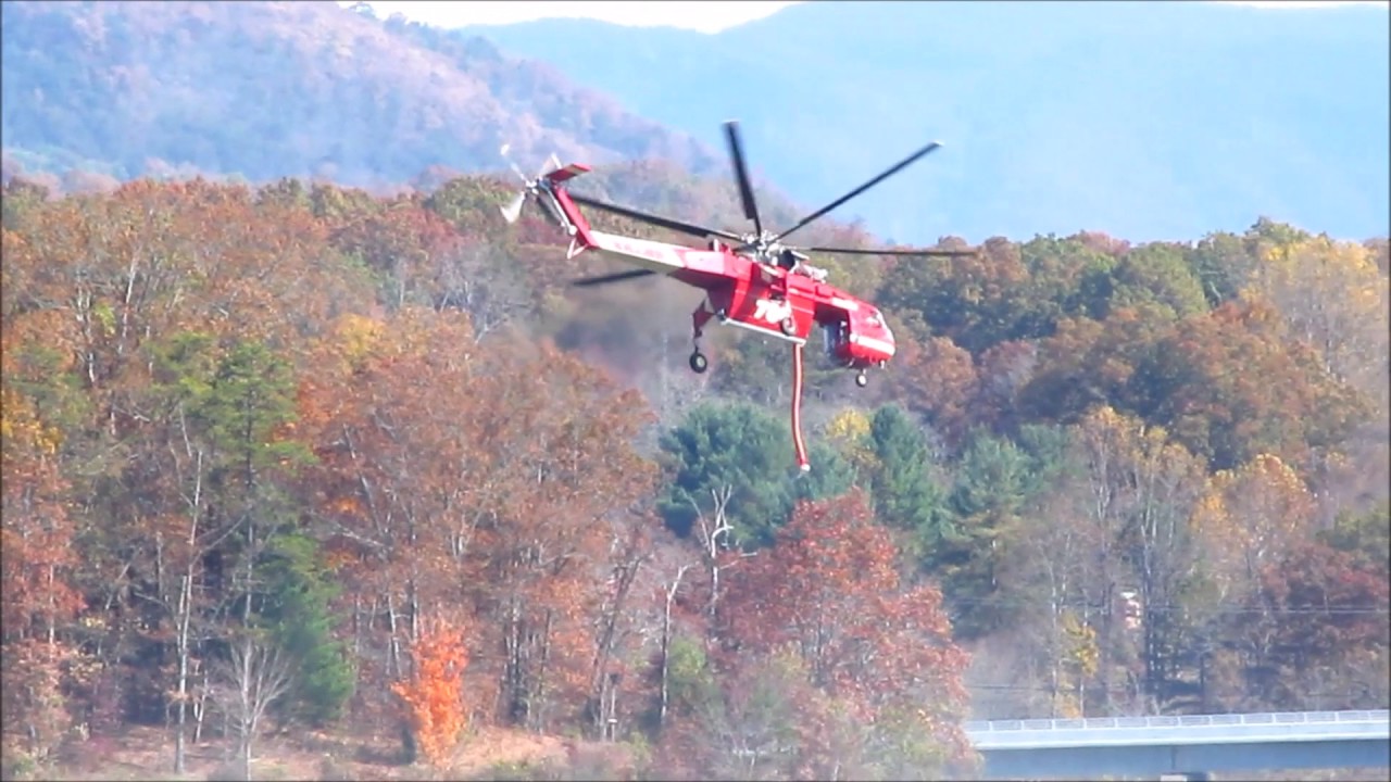 Fire Supression Helicopter Hayesville, North Carolina Nov 2, 2016 - YouTube