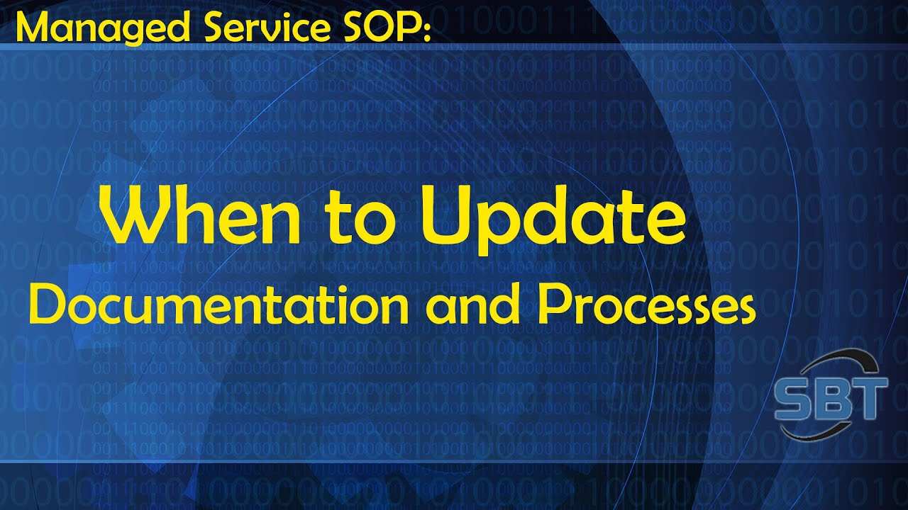 When to Update Documentation - SOP for Managed Services - YouTube
