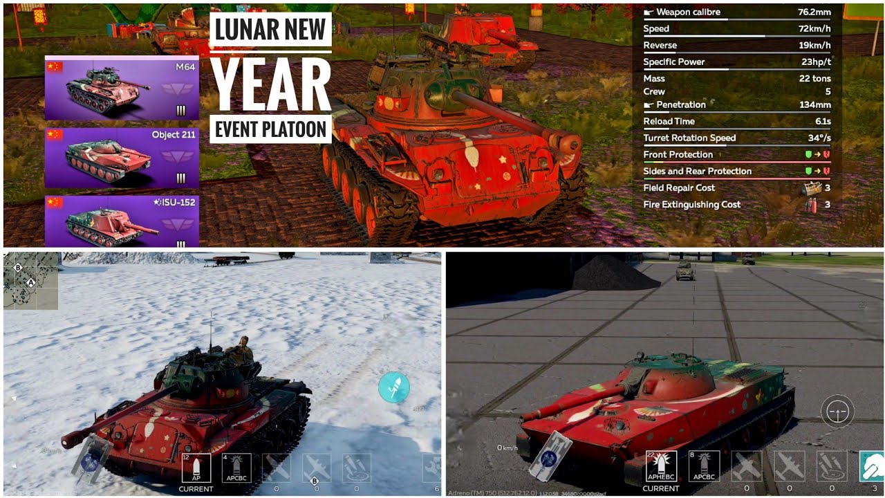 War Thunder Mobile Lunar New Year M64 event reward tank first gameplay ...