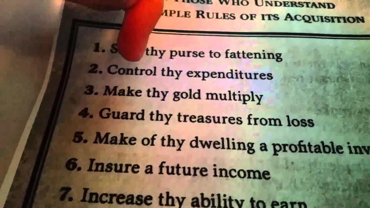 The 7 Cures To A Lean Purse Review From The Richest Man In Babylon Book ...