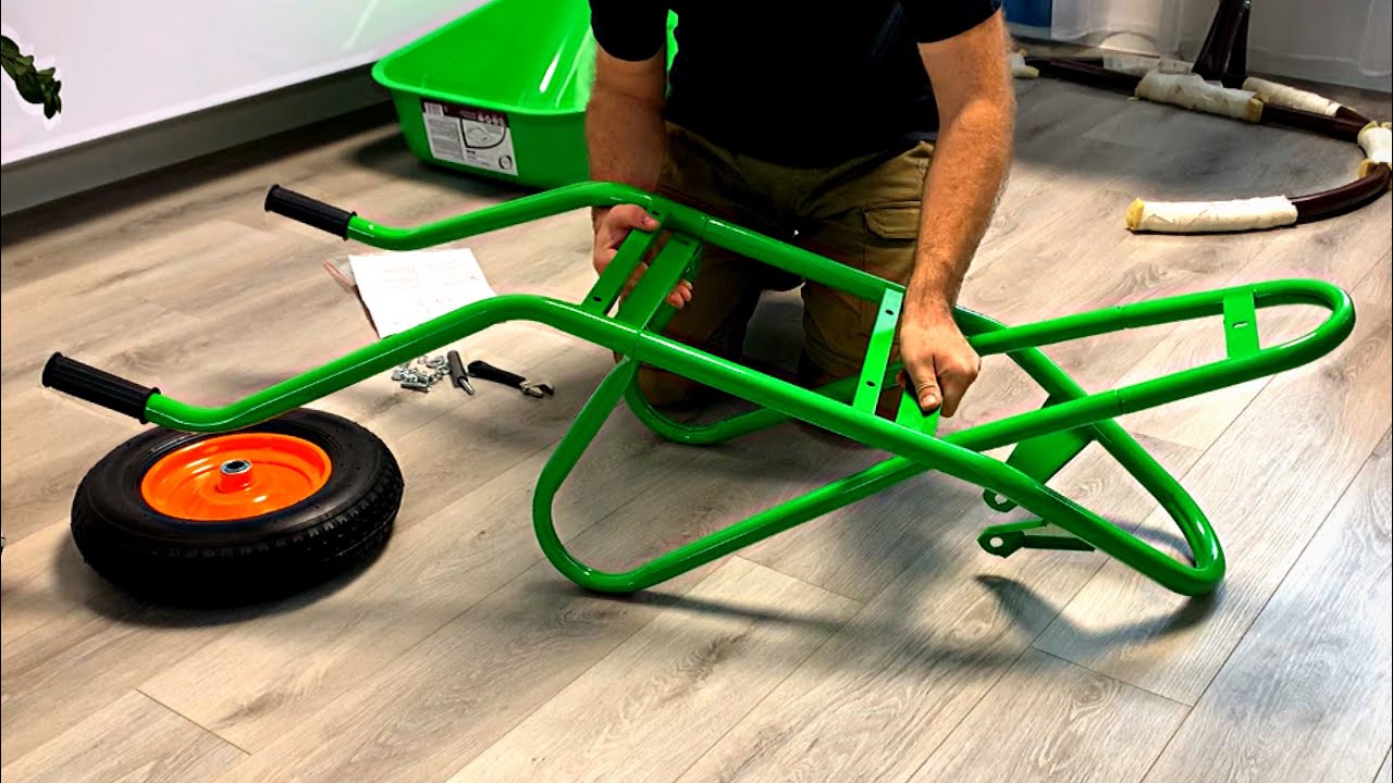 DIY garden wheelbarrow assembly - YouTube