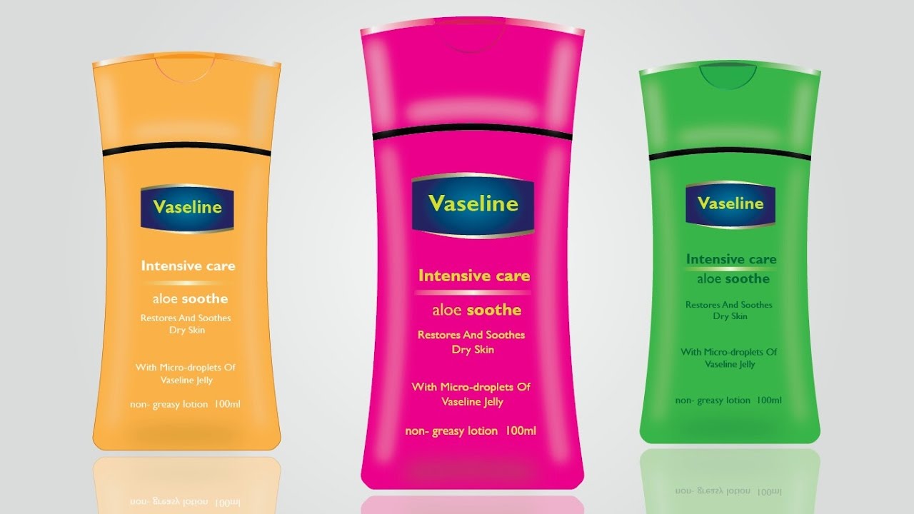 How to Make Body Lotion Pack Design || Vaseline's Pack Design ...