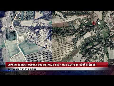 Deprem sonrası oluşan 500 metrelik dev yarık uzaydan gözüküyor
