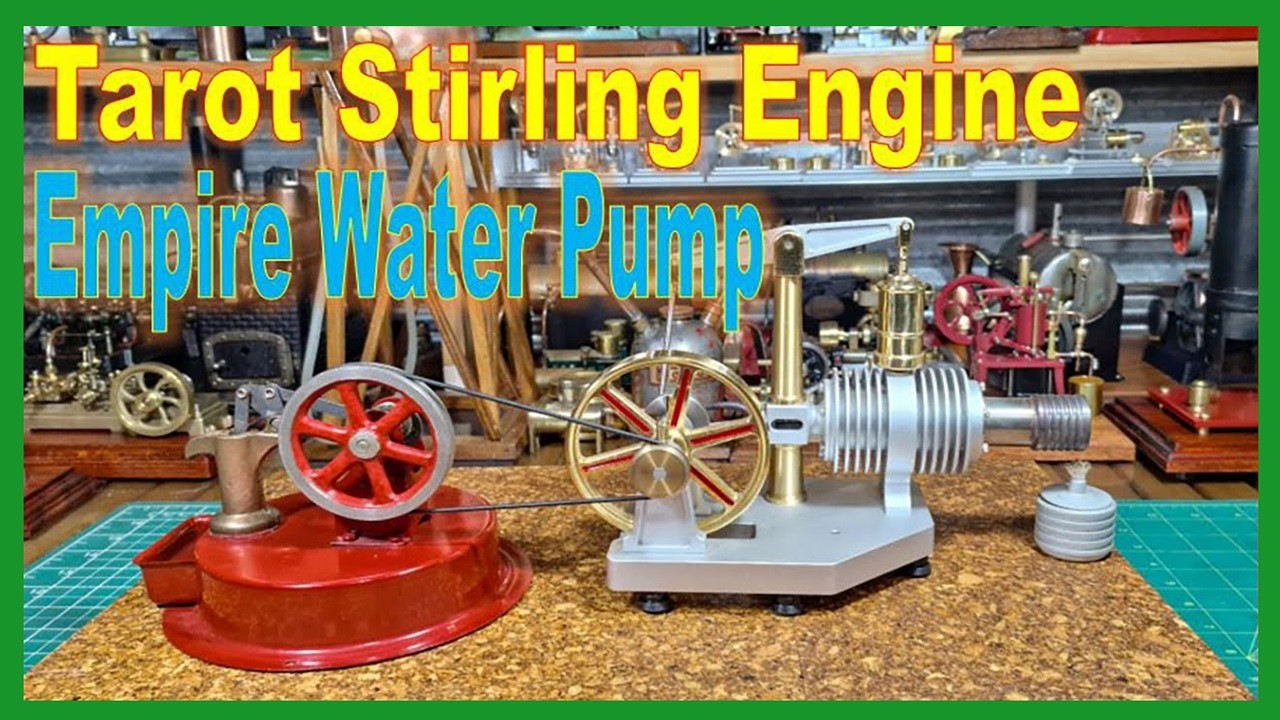 Tarot Stirling Engine Running Empire Water Pump - YouTube