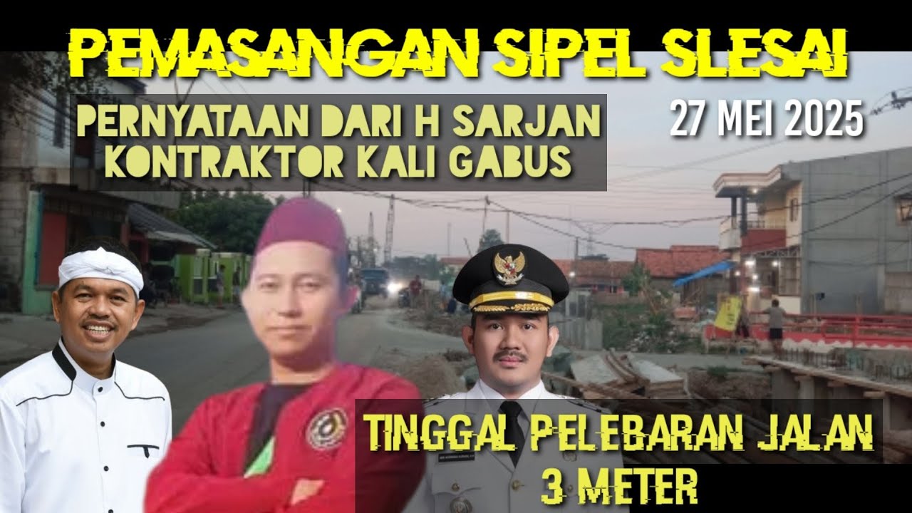 Pemasangan Sipel Kali Gabus Slesai Tinggal Pelebaran jalan - YouTube