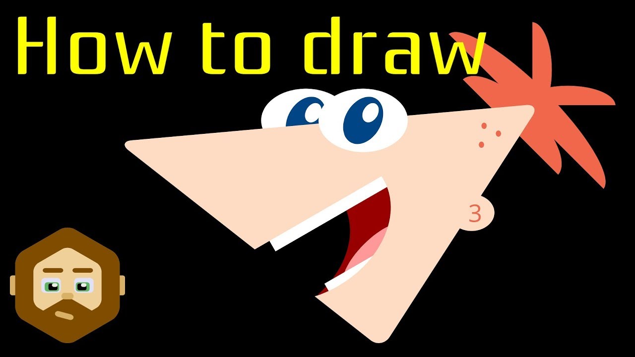 How to draw a flat design of Phineas in Gravit Designer - YouTube