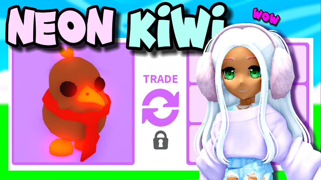 trading neon kiwi pet in adopt me - YouTube