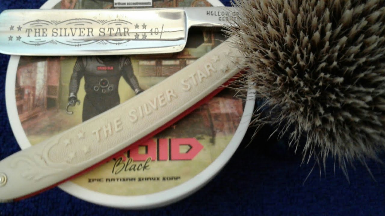 A Silver Star Straight Razor Shave with PAA's Droid Black shaving soap ...