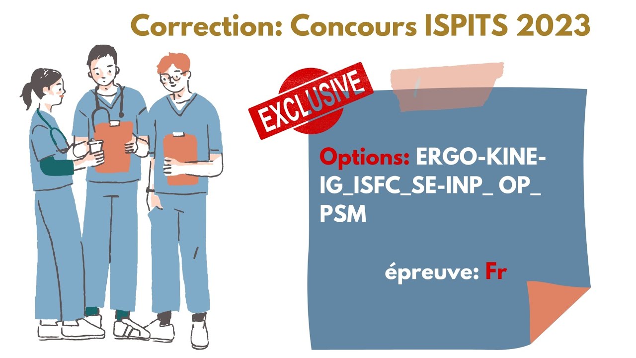 Correction:concours d'accès aux ISPITS 2023 ; épreuve SVT ️ options: Ergo_kine_ig_ISFC_INP_PSM ...