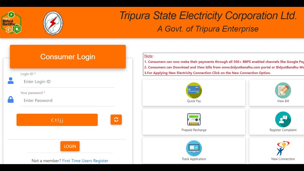 Payment against Demand for New Service Connection of Tripura State ...