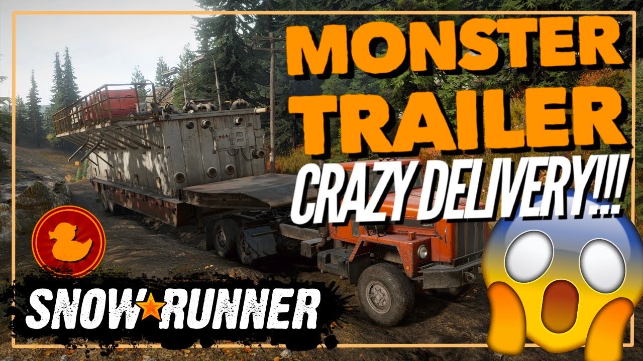 SNOW RUNNER | Delivering the biggest trailer in Black River!! CRAZY ...