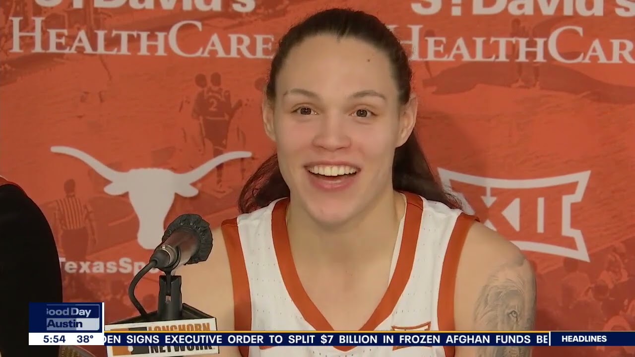 Texas women's basketball player Audrey Warren discusses Oklahoma win ...