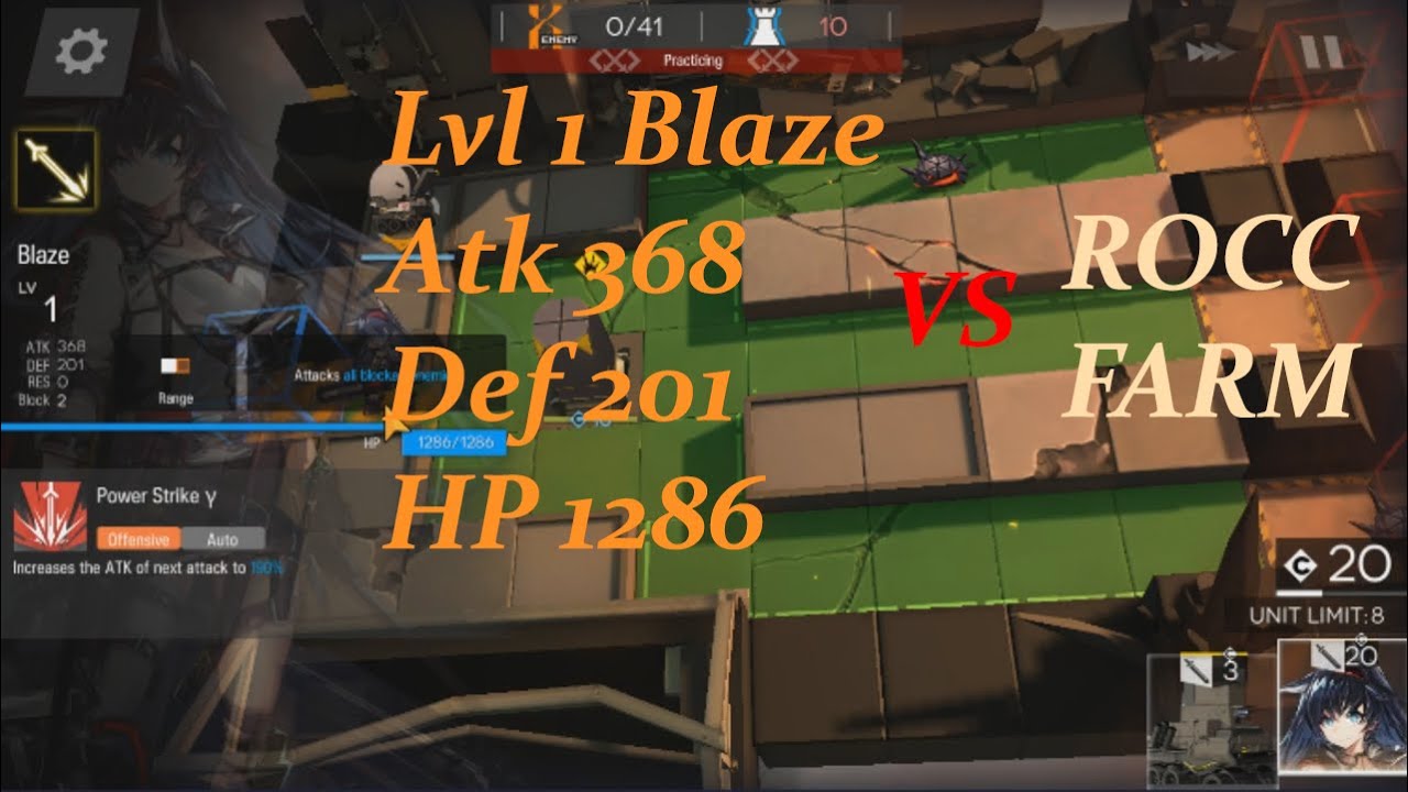 Arknights E0 lvl1 sl1 Blaze + robots vs 1-7 - YouTube