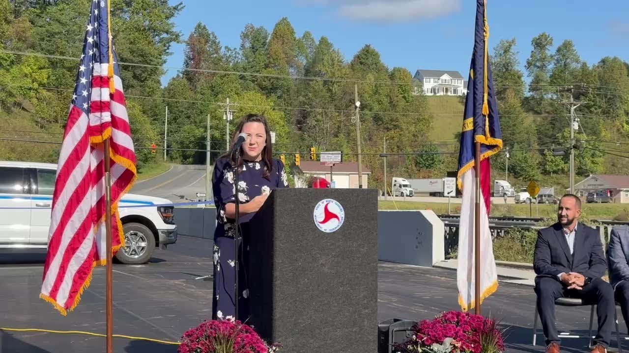 Chamber President Kim Effler speaks at new bridge at Baxter - YouTube
