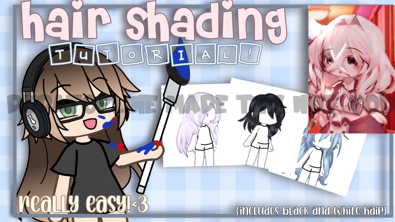 Hair shading tutorial! (includes black and white hair) - YouTube