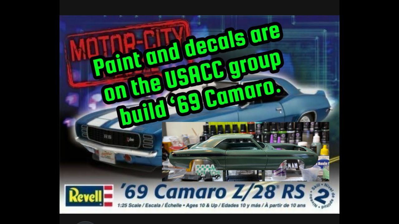 USACC ‘69 Camaro update, paint, decals, and clear are on. - YouTube