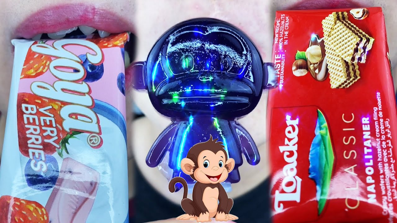 asmr SATISFYING JELLY, GOYA VERY BERRIES CHOCOLATE eating sounds - YouTube