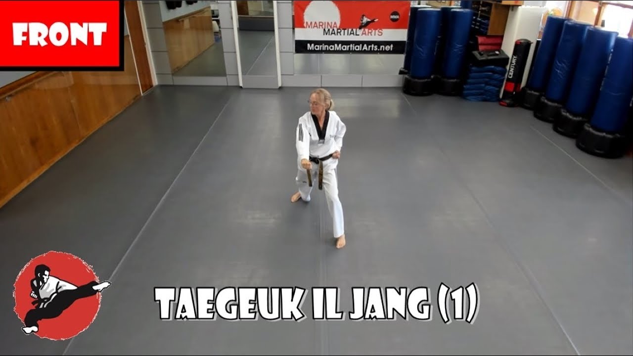 Front View Taegeuk Il Jang with Terms - YouTube