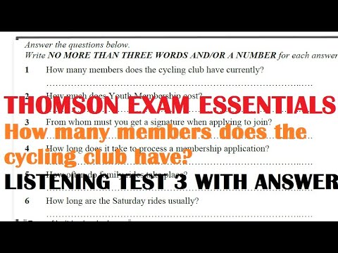 Thomson exam ESSENTIALS listening test 3 with answers # ...