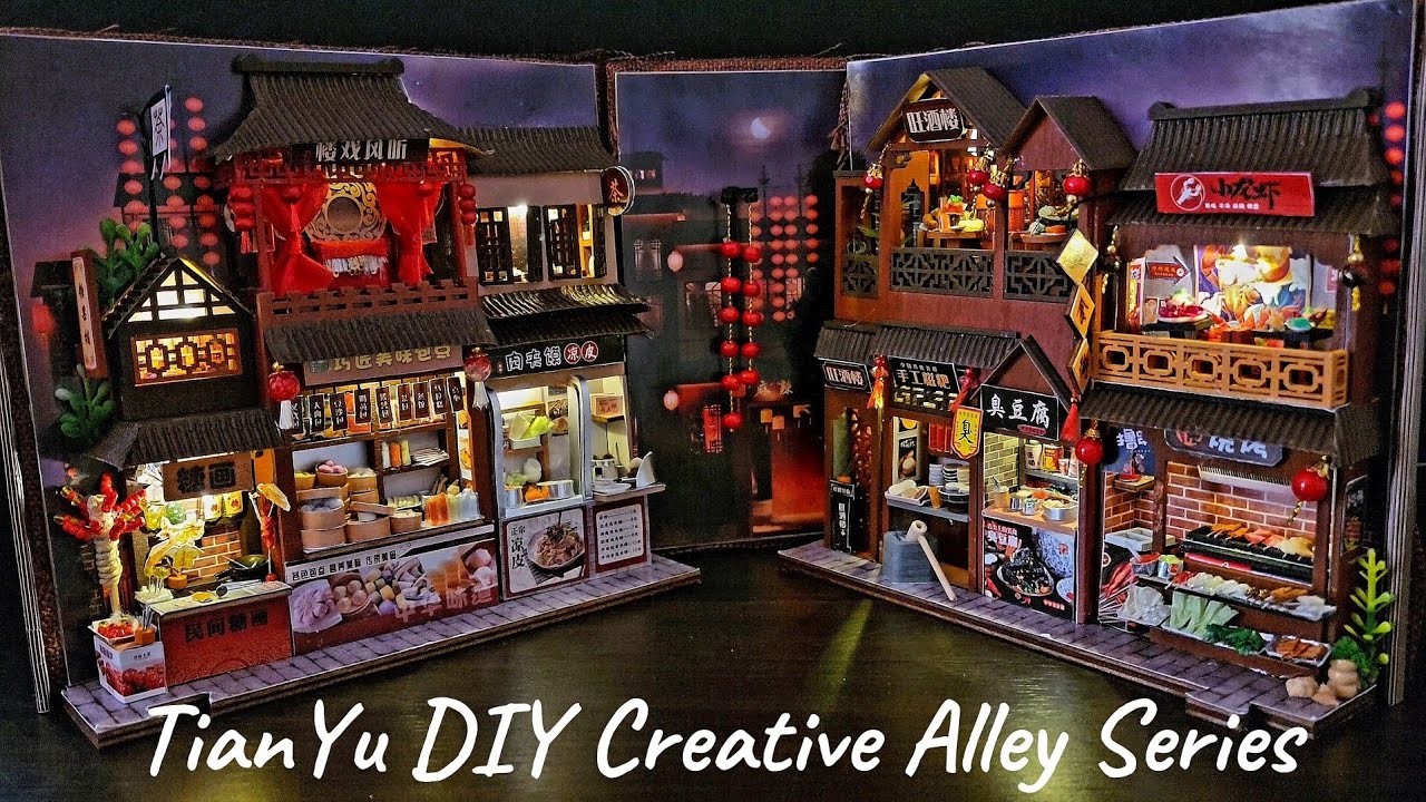 DIY Book Nook - Chinese Food Street 🍡🥡 - YouTube