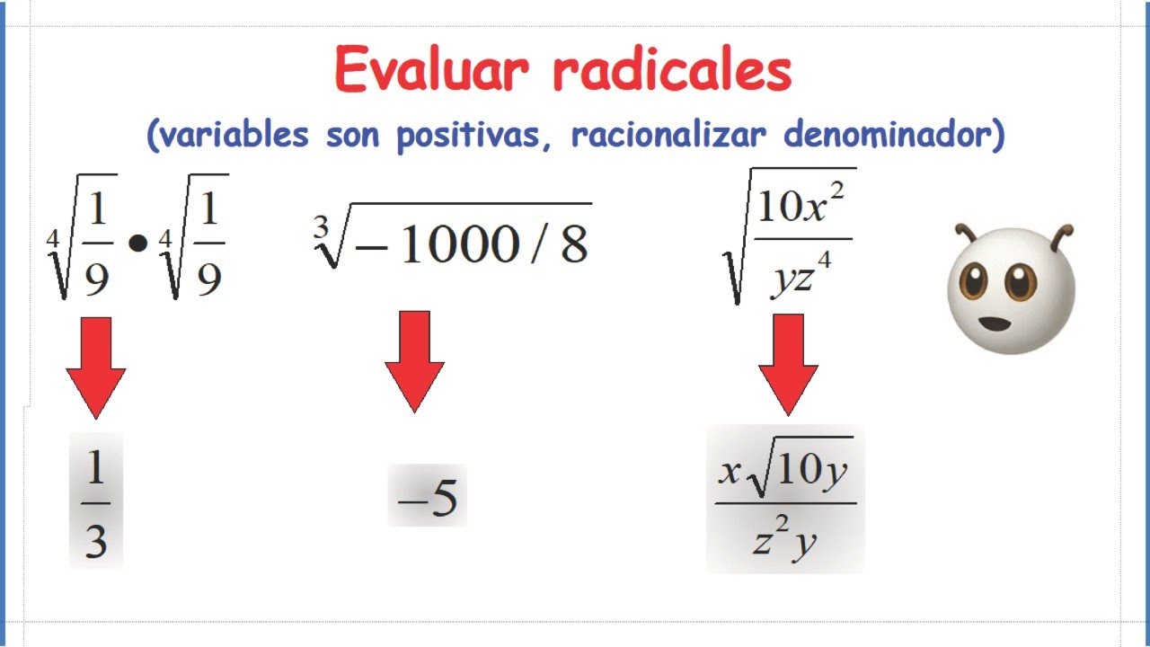 Simplificar radicales. Variables son positivas. - YouTube