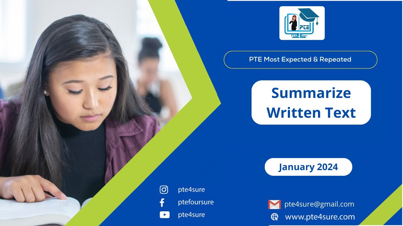 PTE Summarize Written Text| PTE SWT January 2024| PTE Predictions| PTE Online Class| PTE Jan ...