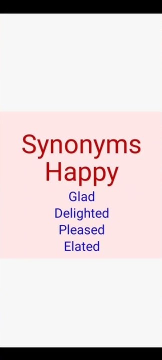synonyms for happy - YouTube
