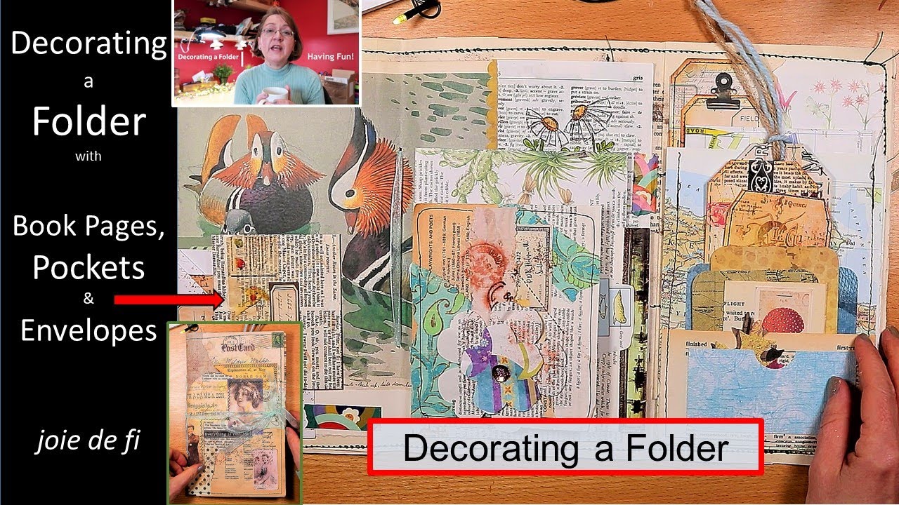 Decorating A Folder With Book Pages Pockets And Envelopes ⭐ Beginner ...