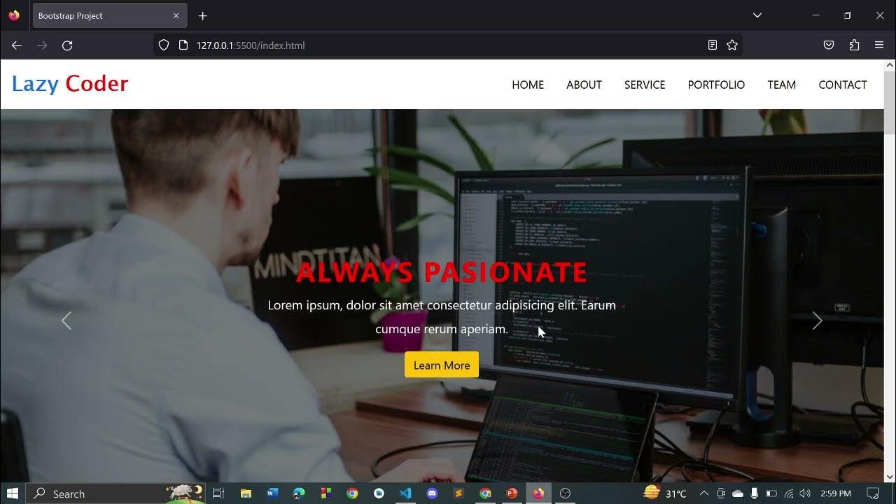 Responsive Bootstrap Project Lazy Coder Website Design With Html Css Bootstrap Youtube