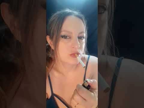 pretty girl smoking a cork cigarette in a blue dress #smoking #smokinggirl