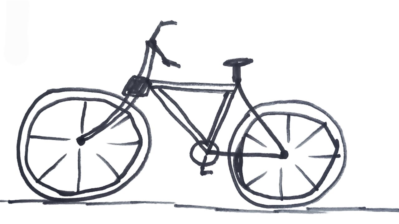 cycle drawing 🚲🚲🚲 🥰।। how to draw a bicycle easy step by step - YouTube